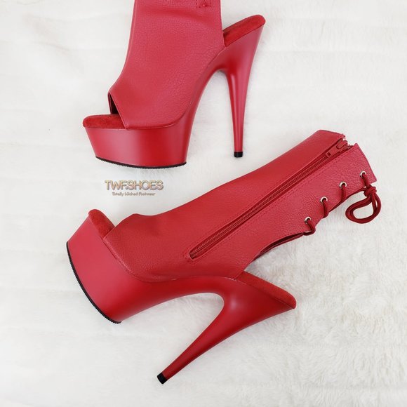 Pleaser | Shoes | Red Platform Ankle Boots | Poshmark